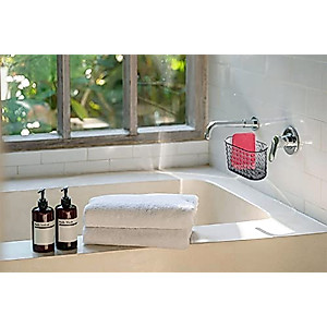 DecorRack Bath Caddy Basket with Suction Cups, Large Size, 7.5 Inch Long, Space Saving Shower Organizer Perfect to Hold Toiletries and Kitchen Accessories -BPA Free- Acrylic Plastic (1 Pack)