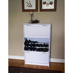 4D Concepts 76453 White Deluxe Triple Shoe Cabinet