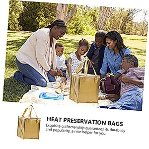 ULTECHNOVO Baking Tote Cake Delivery Bag Thermal Lunch Bag Thermal Bag for Food Delivery Drink Cooler Portable Gold Handbag Portable Cooler Bag Fresh-keeping Food Tote Zipper Design Food Bag