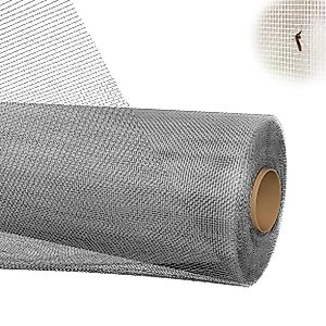 HOMLARK Wire Mesh Screen (50"x120")-Durable Stainless-Steel Mesh Screen -Easy to Cut & Install -Ideal for Windows, Effective Barrier Against Bugs,Mice & Birds (1, 50x120 Inches (Plain Weave, 30 Mesh))