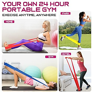 Resistance Bands for Working Out, Exercise Bands for Physical Therapy, Stretch, Recovery, Pilates, Rehab, Strength Training and Yoga Starter Set