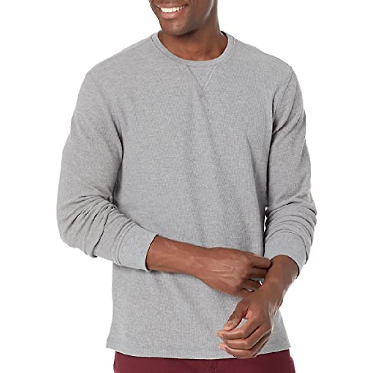 Amazon Essentials Men's Long-Sleeve Slub Thermal Crewneck (Previously Goodthreads), Grey Heather, 3X-Large