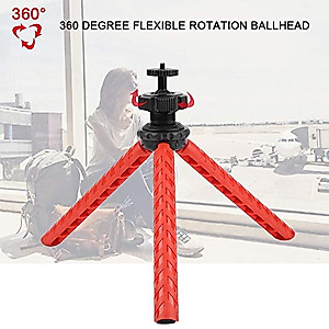 Tripod, Action Camera Tripod, Sturdy Rotation for Mobile Phone for Small Size Action Cameras(red)
