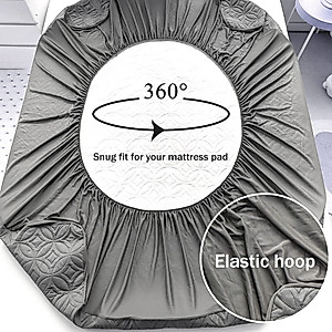 FELTYBED Twin Size 39"x75" Waterproof Mattress Protector, Soft Bed Grey Mattress Cover Twin, Breathable Mattress Pad Cover with Deep Pocket 6"- 15", Noiseless Washable