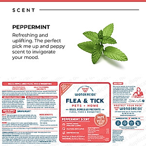 Wondercide - Flea, Tick & Mosquito Spray for Dogs, Cats, and Home - Control, Prevention, Treatment - with Natural Essential Oils - Pet and Family Safe - Peppermint 16 oz