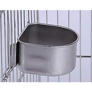sleeri Parrot Parakeet Cockatiel Cage Food Box Water Cup Stainless Steel Pet Bird Feeding Feeder Bowl Birdcage Accessories