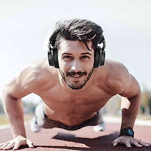 UTAXO Noise Cancelling Headphones, Bluetooth Headphones with Mic Wireless Headphones Over Ear Hi-Fi Sound/Deep Bass, Quick Charge 30H Playtime for Travel Work TV PC Cellphone