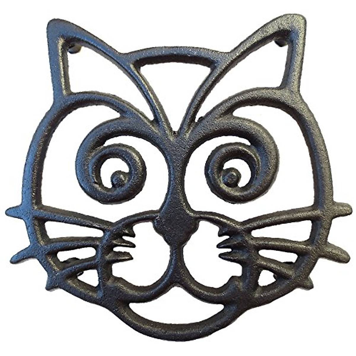 Cat Trivet - Black Cast Iron - for Kitchen & Dining Table - More Than One Makes a Set for Counter, Wall Art or Decoration Accessory - Housewarming & Cat Lover Gifts - 6.6 by 6.3 in