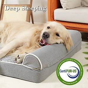 TJSOULER Orthopedic Dog Beds for Large Dogs,Waterproof Lined Egg Crate Foam Pet Bed Mat with Removable and Washable Cover and Non Slip Bottom,Dog Sofa Bed