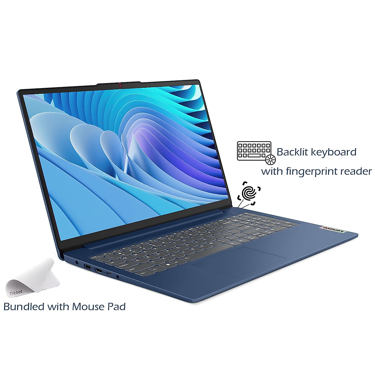 Lenovo IdeaPad Slim 3 Laptop, 15.6" FHD IPS Touch LED, AMD Ryzen 5 7530U (>i7-1165G7) Up to 4.5GHz, Wi-Fi6, Backlit KB, Fingerprint Reader, Win 11 Home, W/Mouse Pad (8GB RAM | 512GB PCIe SSD)