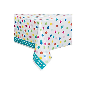 Unique Confetti Cake Rectangular Plastic Table Cover, 54" x 84", Multicolor 1 Pc