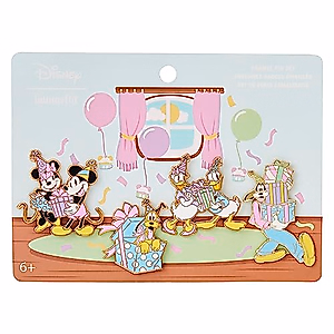 Loungefly Mickey Mouse and Friends Birthday Celebration 4pc Pin Set