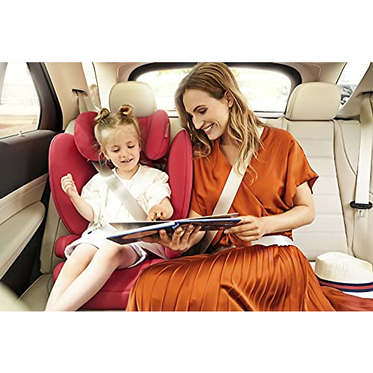 CYBEX Solution B-Fix High Back Booster Seat, Lightweight Booster Seat, Secure Latch Installation, Linear Side Impact Protection, 12-Position Adjustable Headrest, for Kids 40-120 Lbs, Volcano Black