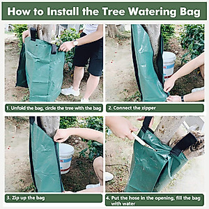 REMIAWY Tree Watering Bag, 20 Gallon Slow Release Watering Bag for Trees, Tree Irrigation Bag Made of Durable PVC Material with Zipper (4 Pack 5-8 Hours Releasing Time)
