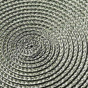 AHHFSMEI Round Braided Placemats 15 Inch Round Table Mats for Dining Tables Woven Heat Resistant Place mats Set of 6 (Fog Green)