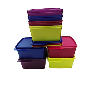 Tupin Tupperware Keep Tab Plastic Container Set, 1.2 litres (Set of 8)