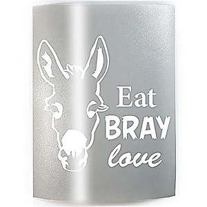 EAT BRAY LOVE - PICK COLOR & SIZE - Donkey Burro Mule Mini Vinyl Decal Sticker A