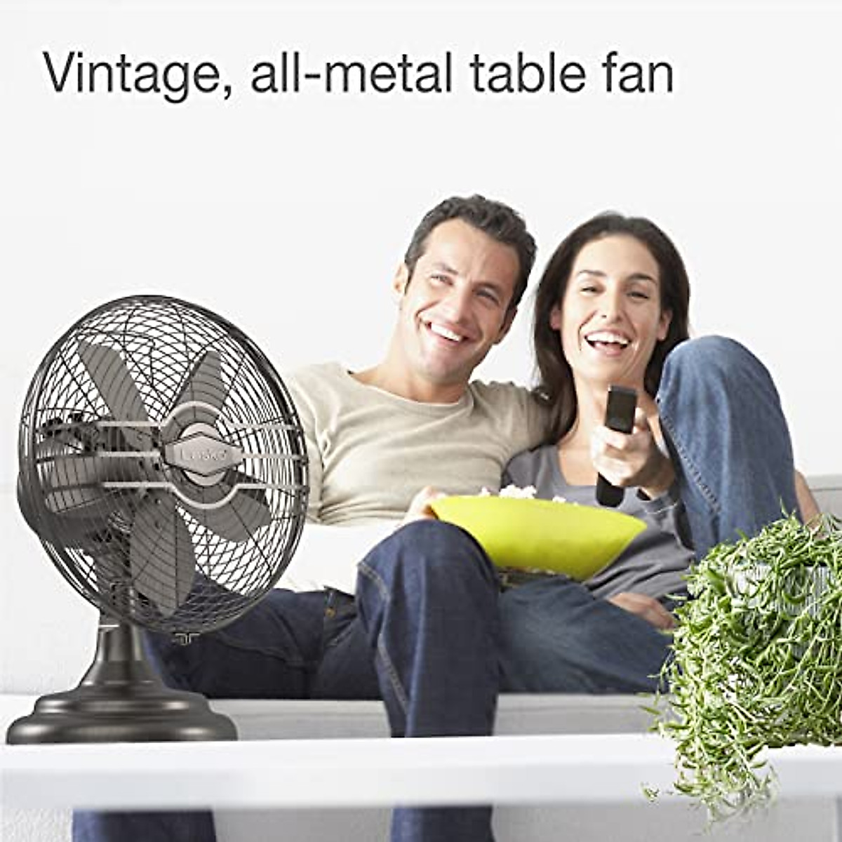 Lasko Oscillating Table Top Fan, Portable, 3 Quiet Speeds, for Bedroom, Kitchen and Office, 17", Bronze, R12210