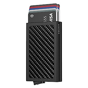 VULKIT Pop Up Wallet, Slim Minimalist Credit Card Holder RFID Blocking Metal Card Case for Men or Women