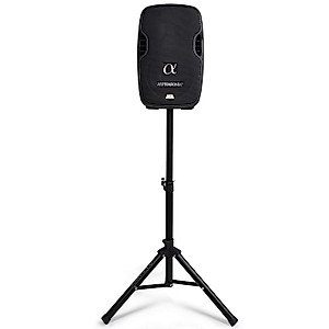 Alphasonik 8" Portable Rechargeable Battery Powered 800W Pro DJ Amplified Loud Speaker with 2 Wireless Microphones Echo Bluetooth USB SD Card Aux MP3 FM Radio PA System LED Ring Karaoke Tripod Stand