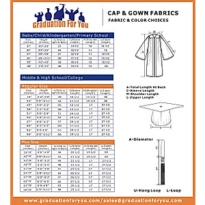 GFY Unisex Shiny Graduation Cap & Gown Set with 2024 Tassel Year Charm for Elementary, Middle School, High School, & College