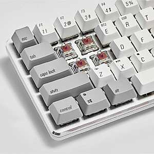 Qisan Happy Deals 20% Discount Off Mechanical Gaming Keyboard Gateron Brown Switch Wired/Wireless Bluetooth Keyboard 68-Keys Mini Design(60%) PBT Keycaps White/Gray Color for Gaming/Office Magicforce