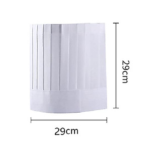 Hyzrz 20 Pack Disposable Non-Woven Paper Fiber Chef Hats for Kids, Child, Adults, Adjustable Unisex White Kitchen Caps Bulk Set (Flat, Tall)