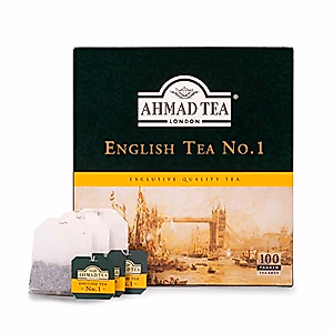 Ahmad Tea Black Tea, English Tea No.1 Teabags, 100 ct - Caffeinated & Sugar-Free