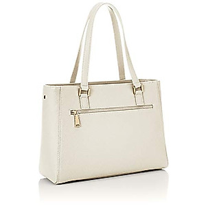 Patrick Cox PXLHKCH2 Tote Bag, Shoulder Bag, Shape, Saffiano Embossed Leather, A4 Just Size, Lightweight, 2-Way, Long Shoulder, White