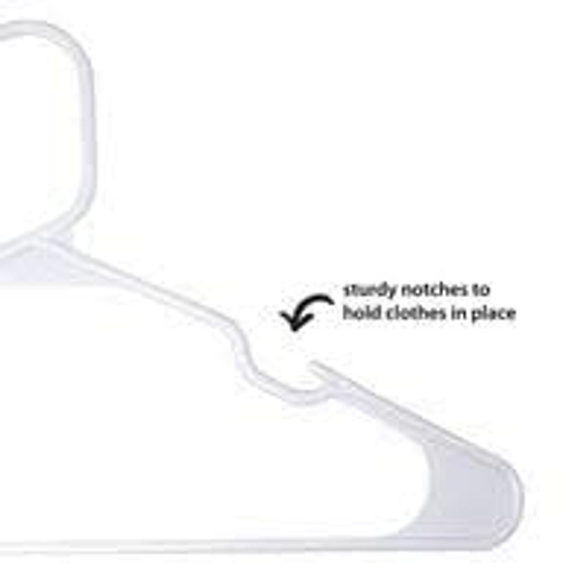 20-Pack White Notched Plastic Clothes Hangers - Durable, Space-Saving, and Closet Organizing Solution - Perfect for Shirts, Pants, Dresses, and More