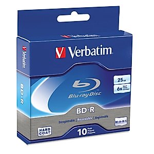 Verbatim BD-R 25GB 16X Disc Spindle, Box of 10