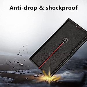 For Google Pixel 7 Pro Case, Magnetic Leather Card Slots Pixel 7 Pro Wallet Phone Case, Flip Silicone TPU Bumper Protective Cover with Kickstand, Shockproof folio Book Case for Pixel 7 Pro Black