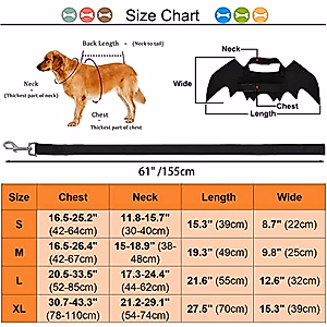 Strangefly Halloween Dog Bat Costume, Dog Bat Wings with Pet Leads, Funny Dog Cool Apparel Decoration, Dress Up Party Accessories for Cat Puppy Small Medium Large Dog Doggy Outfits (X-Large)