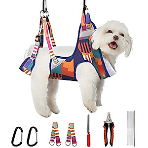 Supet Dog Grooming Hammock Harness for Cats Dogs, Relaxation Pet Grooming Hammock Restraint Dog & Small Animal Leashes Sling for Grooming Dog Grooming Helper for Nail Trimming Clipping Grooming