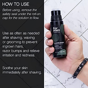 Seroflora For Men Razor Bumps Solution - Ingrown Hair Treatment for Men - Razor Bump Treatment for After Shave & Waxing - Roll-On for Face, Legs, Body (3.5floz)
