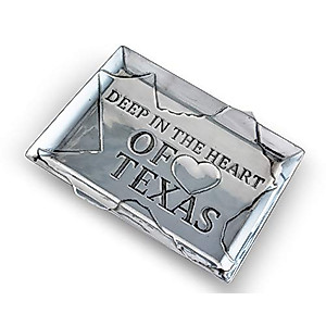 Arthur Court Designs Aluminum Deep in The Heart of Texas Food Service Tray, Desktop Storage Organizer, Catchall, Valet, Nightstand or Dresser 9.5 inch x: 7 inch