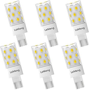 LEMENG 50watt T10 Wedge Base 921 LED Light Bulb 5W 500lm 6000K Daylight White 12VAC/DC for Outdoor Landscape Path, RV Camper Trailer Motorhome Marine Boat Lighting-6 Pack