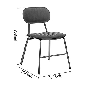 CangLong Homestripe Home Laurette Collection Modern Style PU Upholstered Dining Chair (Set of 2) with Stainless Steel Frame & Legs