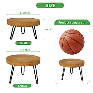 Plant Stand Mini Plant Stool-Round Small Wooden Stool Display Stand Mid Century Modern Plant Stand Flower Shelf Rack with Wood Grain for Home Kitchen Patio or Office