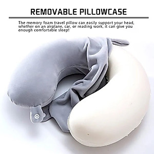 Youmeisha Comfortable Breathable Memory Foam Travel Pillow Neck Pillow Support Neck and Head Pillow Suitable for Airplane Travel Portable Neck Pillow Support Machine Washed (Dark Gray)