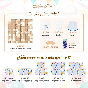 Square Shimmer Wall Backdrop Party Panels 24-Pack Sequin Wall Backdrop Champagne Tiktok Backgrounds for Wedding Anniversary Birthday Engagement and Bachelorette Parties