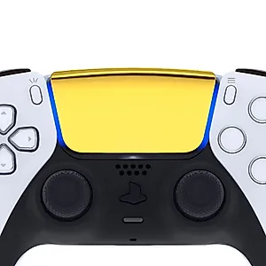 eXtremeRate Chrome Gold Glossy Replacement Touchpad Cover Compatible with ps5 Controller BDM-010 BDM-020 BDM-030 BDM-040 050, Custom Part Touch Pad Compatible with ps5 Controller - Without Controller
