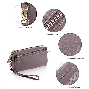 Phenas Small Leather Crossbody Bag CellPhone Purse Mini Shoulder Handbag with Wristlet Clutch Purse for Women Girls