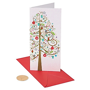 Papyrus Boxed Christmas Cards with Envelopes, Joyful Christmas Celebration, Tree (16-Count)