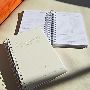 Daily Alignment Journal: Habit Tracker, Mindfulness Journal, Hourly Planner | Happiness & Productivity | Undated Hardcover Spiral Planner, White Journal for Mental Health - Wellness Gift Ideas