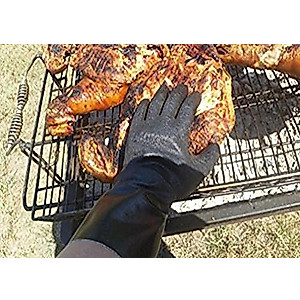 Artisan Griller BBQ Insulated Heat Resistant Cooking Gloves for Grill and Kitchen, Black (Size 10 - 12")