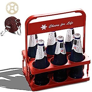 Casethrone Reusable 6-Pack Beer Bottles Foldable Plastic Drink Carrier for Grubhub Doordash Postmates Drivers, Beverage Delivery Holder