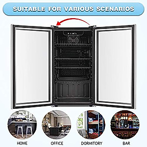 Antarctic Star Beverage Refrigerator Cooler -120 Can Mini Fridge Glass Door for Soda Beer or Wine Constant Glass Door Small Drink Dispenser Clear Front Door for Home, Office Bar 3.2cu.ft