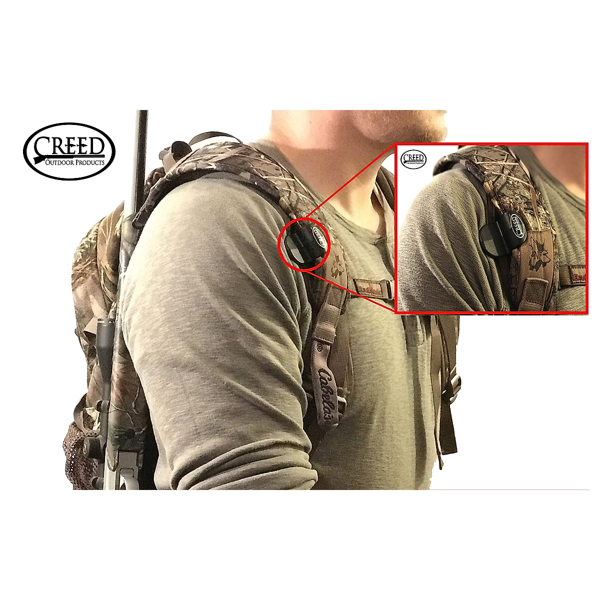 Sling Saddle Shoulder Clip by Creed Outdoors, Carry Your Rifle Hands Free, Easily Hooks to Your Rifle Sling and Holds Your Gun securely. (1 Shoulder Clip Only)
