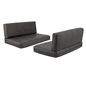 RecPro RV Dinette Booth Cushions with Memory Foam Camper Trailer Bed (Gunmetal, 36")